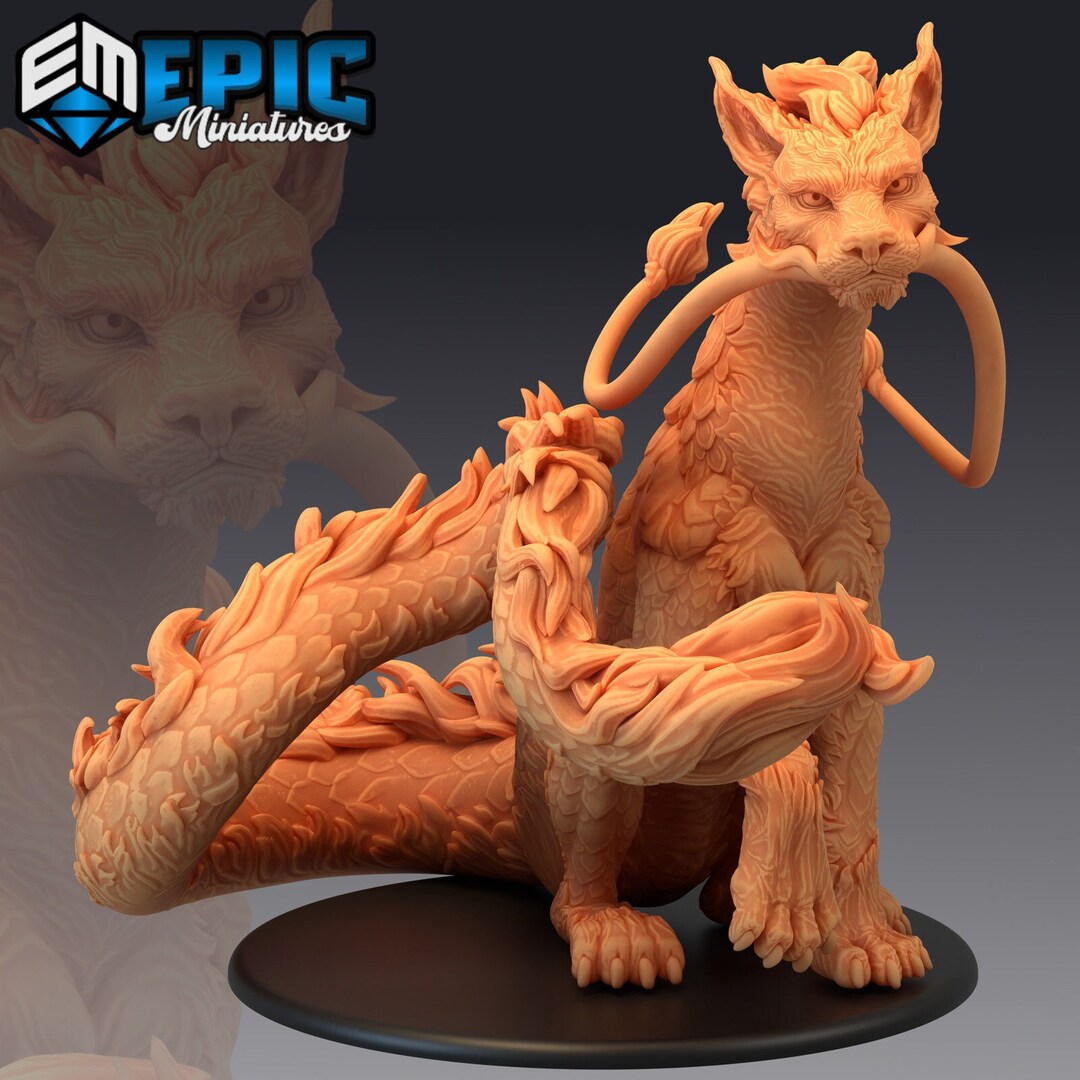 Epic Miniature Cat Dragon 28mm Scale Miniatures Yokai - Etsy