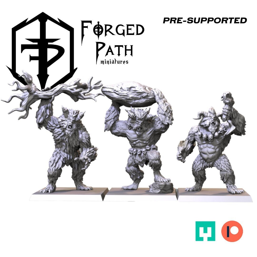 Ogre Yetis Monstrous Ogre Tabletop Wargaming RPG D&D Fantasy 32mm Scale Ogre Miniature 3d ...