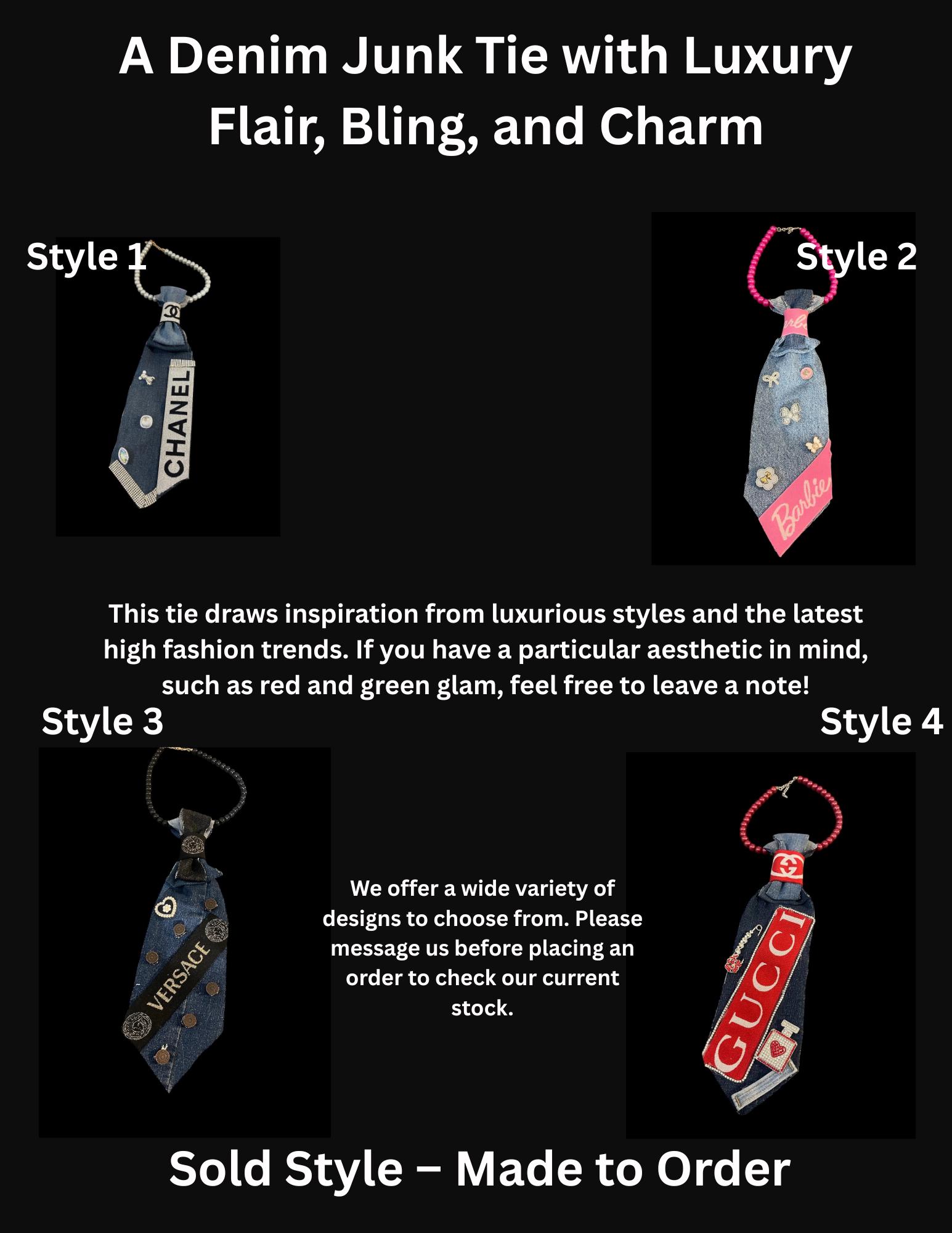 Custom Fashion-inspired Junk Necktie Necklace – Bling Necktie With ...