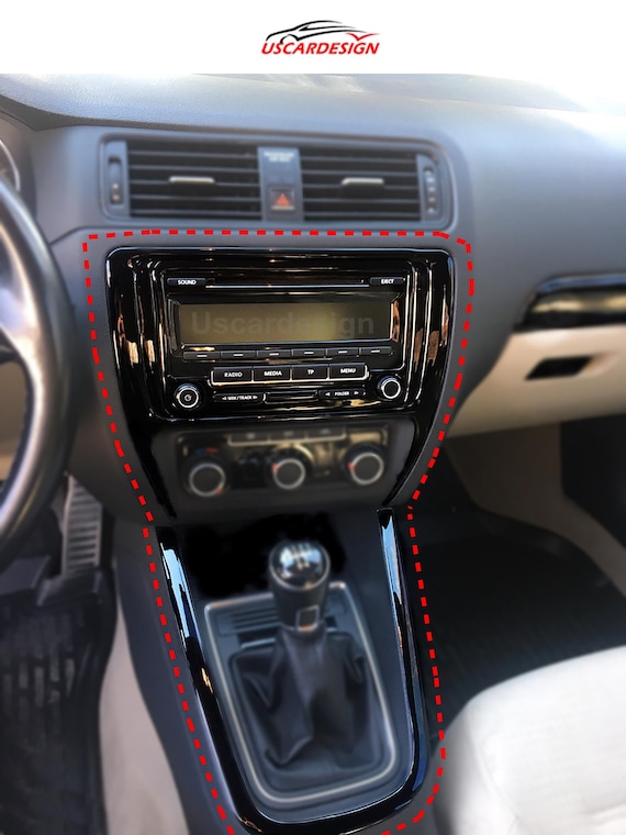For 2010 2018 Vw Jetta VI MK6 center Dashboard Customized Trim Decor Dashkit Console Piano Black Carbon Fiber Glossy Silver Etsy