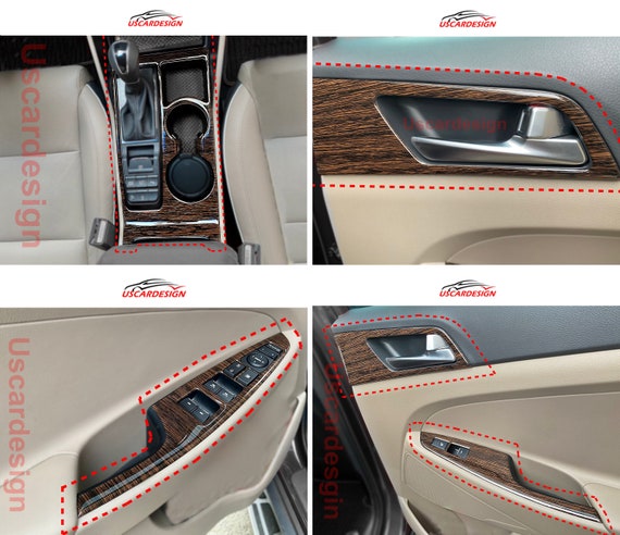 For 2015 2020 Hyundai Tucson Full dashboard Doors Frame Decor Set Trim Accessorie Piano Black Dash Cover Etsy