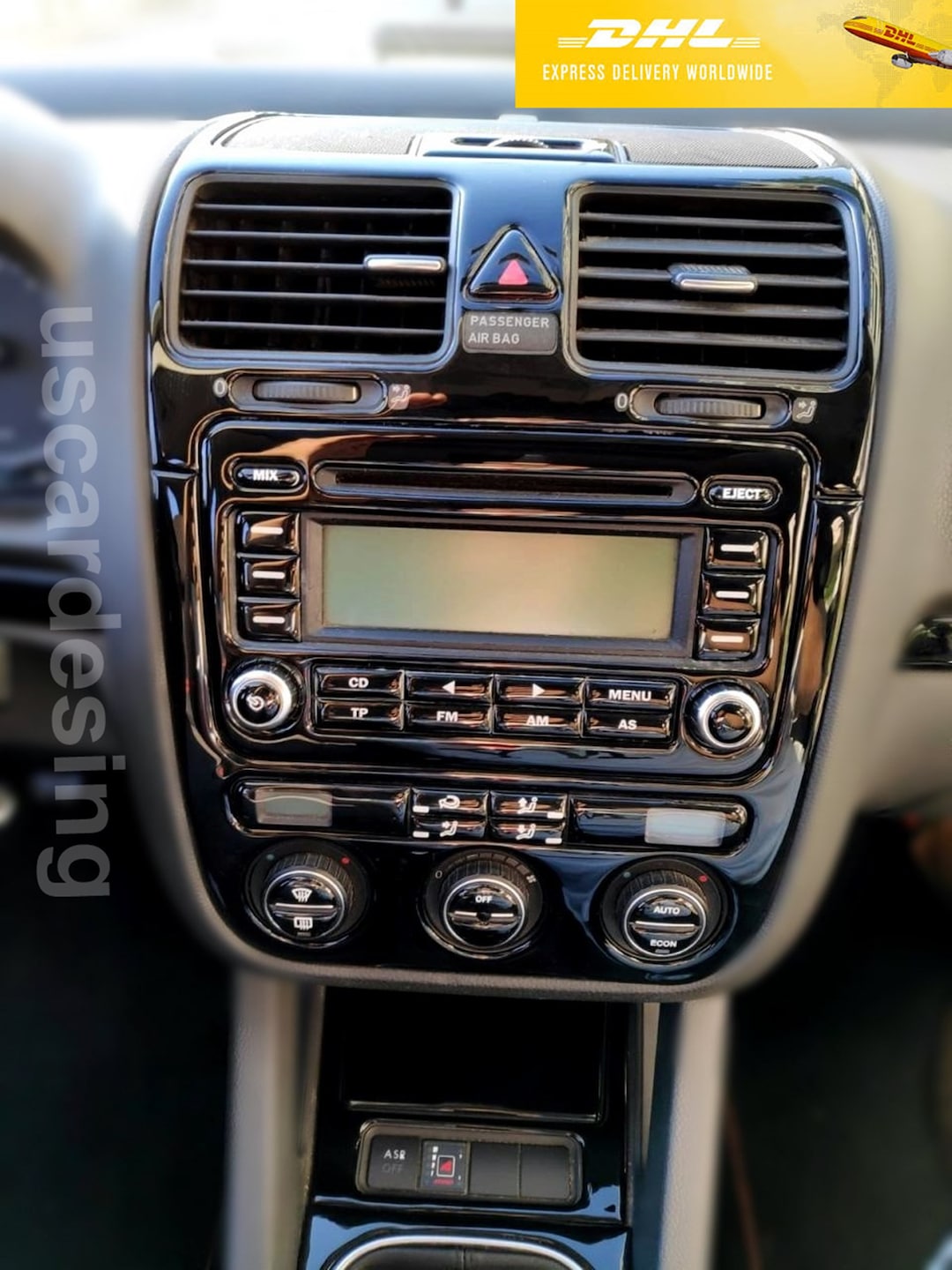 VW Golf 5/jetta MK5 Dashboard Trim Decor: Piano Black Console Cover (4 ...