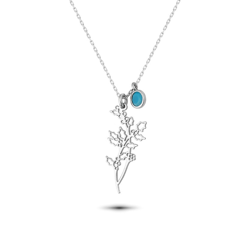 December Birth Flower Necklace Birth Flower Necklace - Etsy