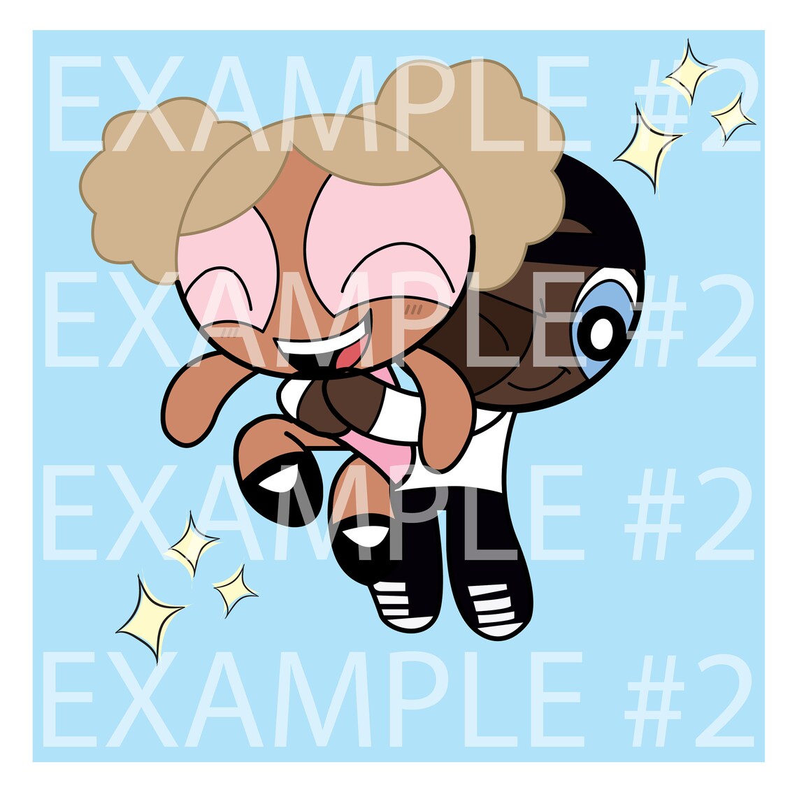 Custom Powerpuff Couple Digital Art Drawing Based of the Powerpuff ...