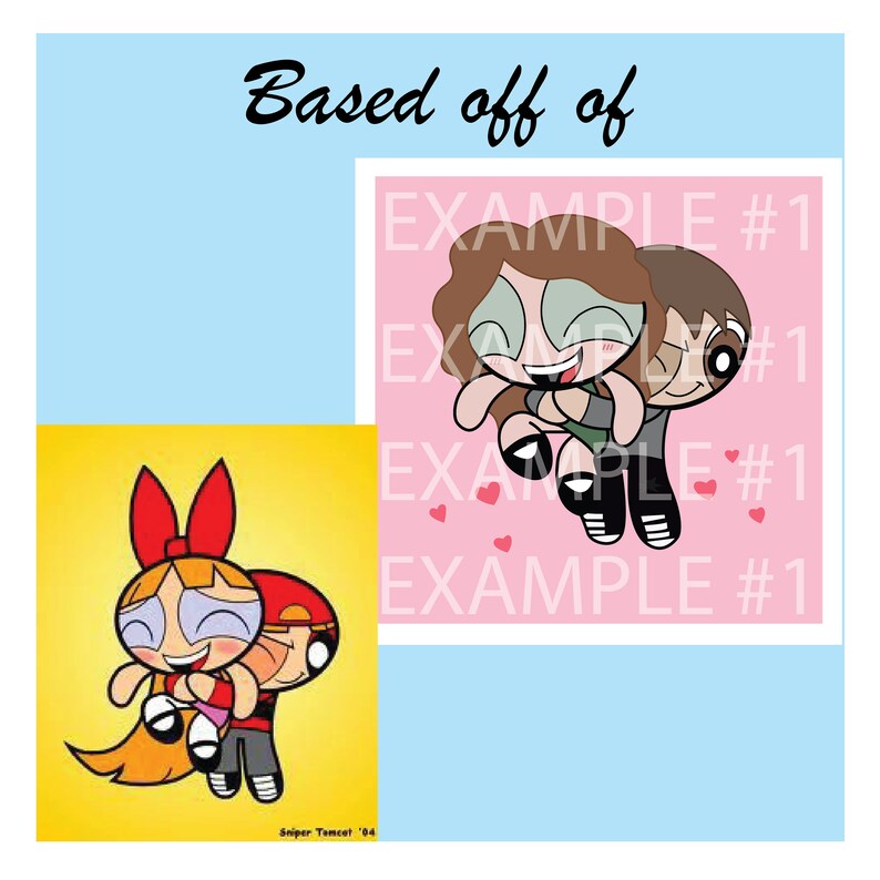 Custom Powerpuff Couple Digital Art Drawing Based of the Powerpuff ...