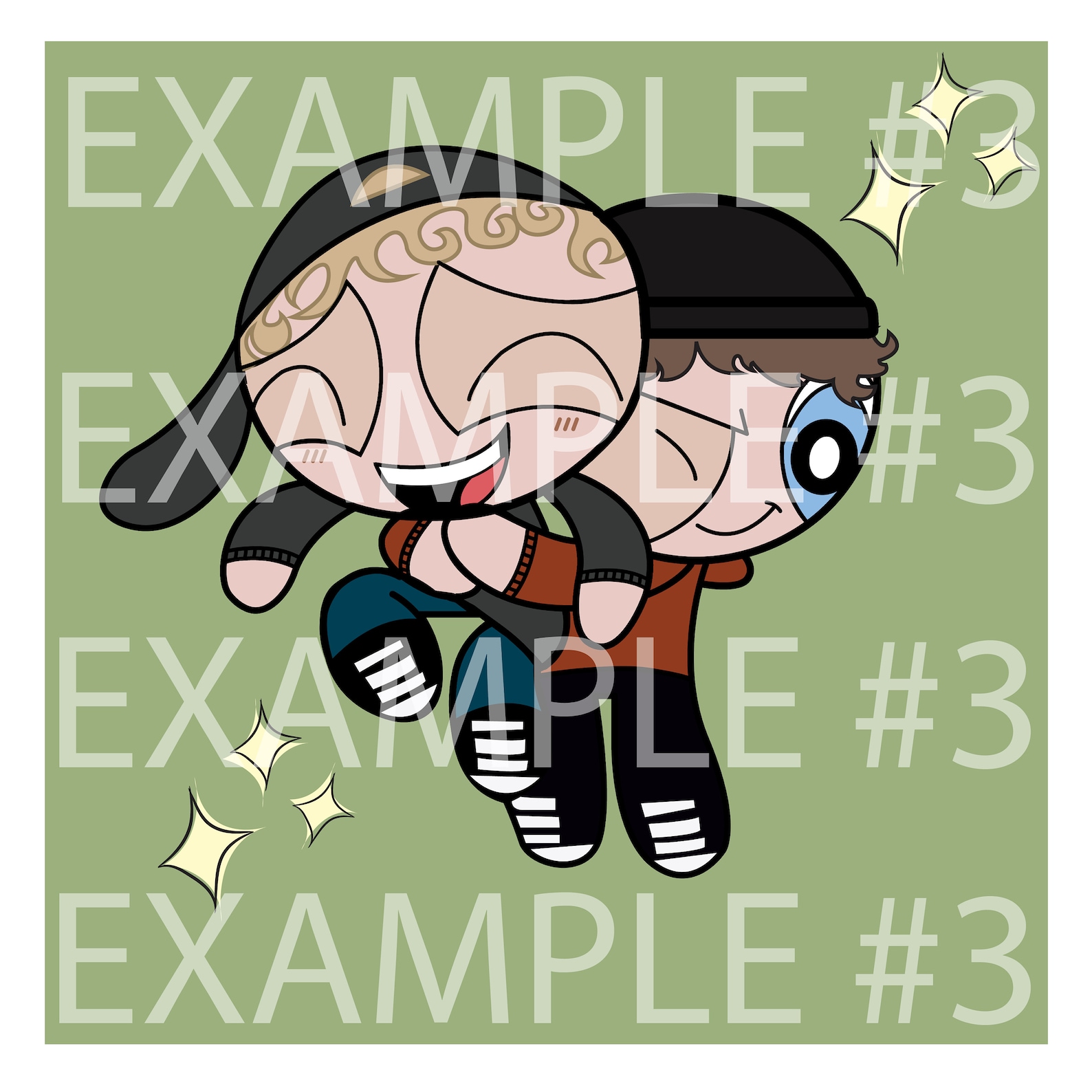 Custom Powerpuff Couple Digital Art Drawing Based of the Powerpuff ...
