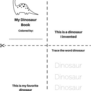 Dinosaur Cut and Color Book - Etsy