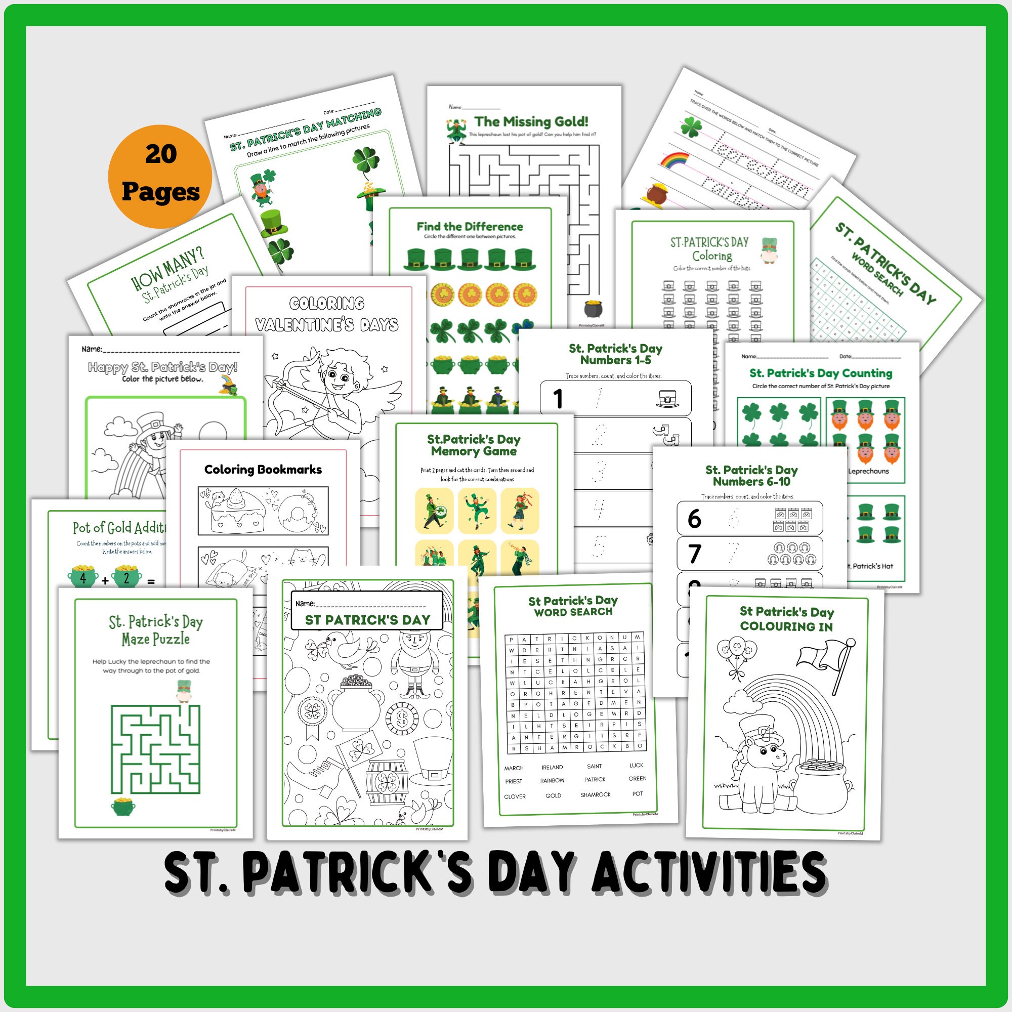 St Patrick's Day Activities Printables, Preschool Printables ...