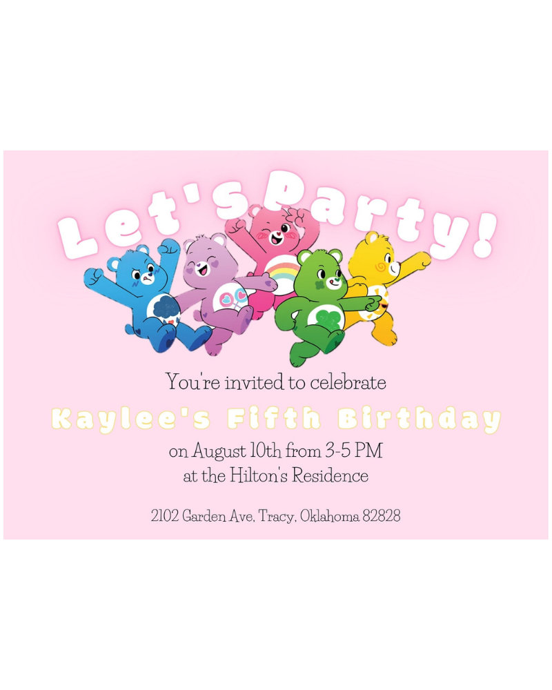 Invitación de CareBears. Invitación de fiesta personalizable - Etsy México