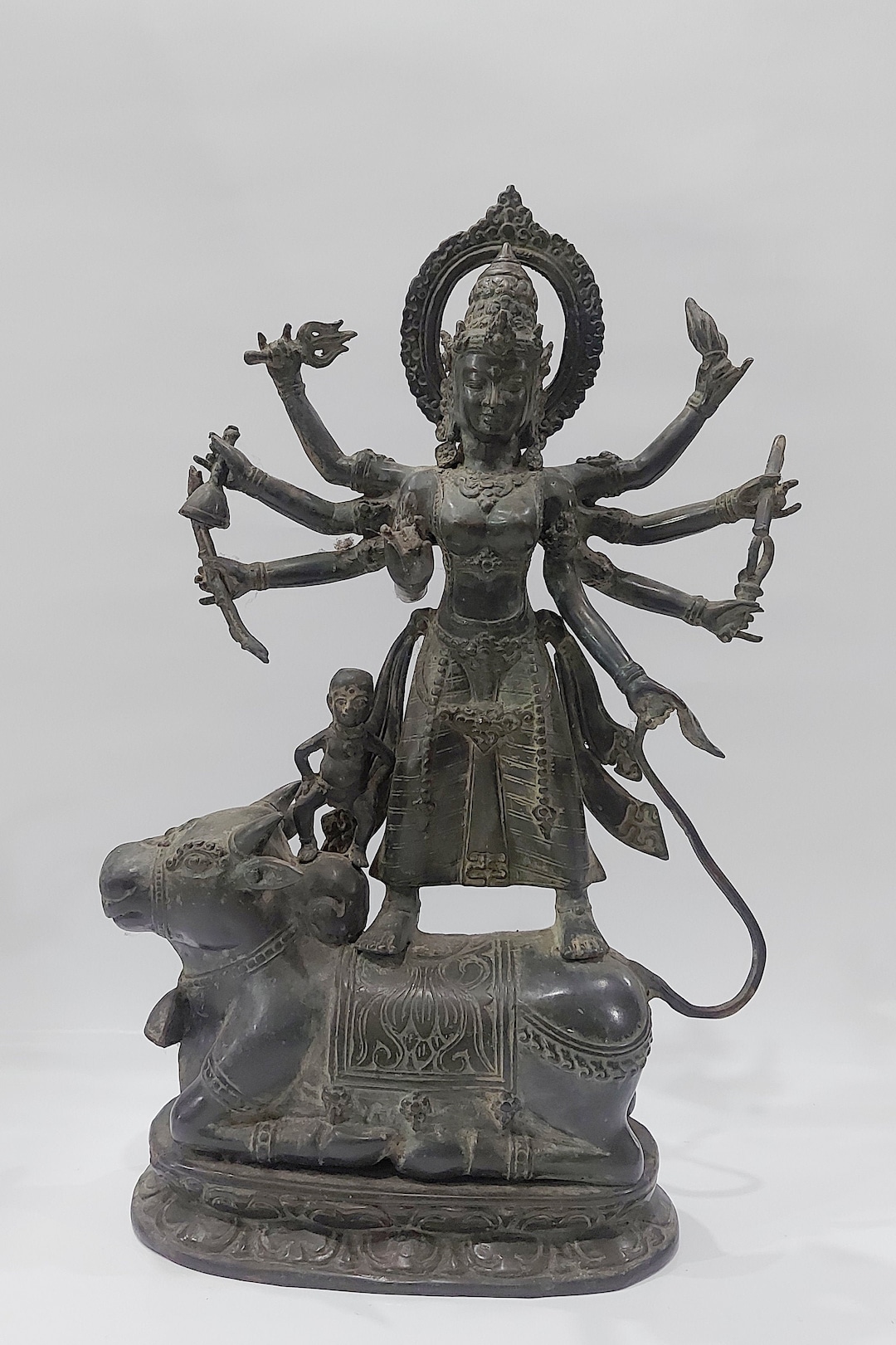 Antique Mahakali Statue , Mahakali Sculpture , Vintage Bronze Mahakali ...