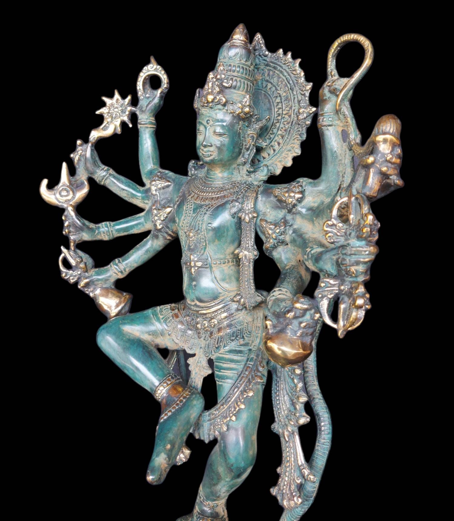 26 Inch 8-arm Krishna Statue, Vintage Bronze Hindu God Sculpture - Etsy