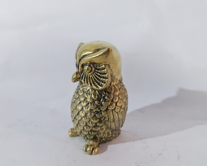 Owl Statue , Owl Sculpture , Animal Lover , Small Owl , Vintage Bronze ...