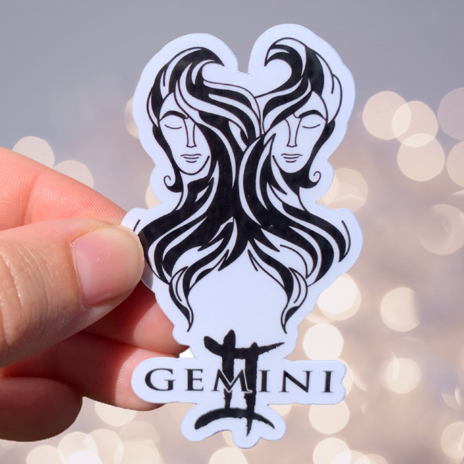 Gemini Sticker with Holographic option Birthday Gift | Etsy