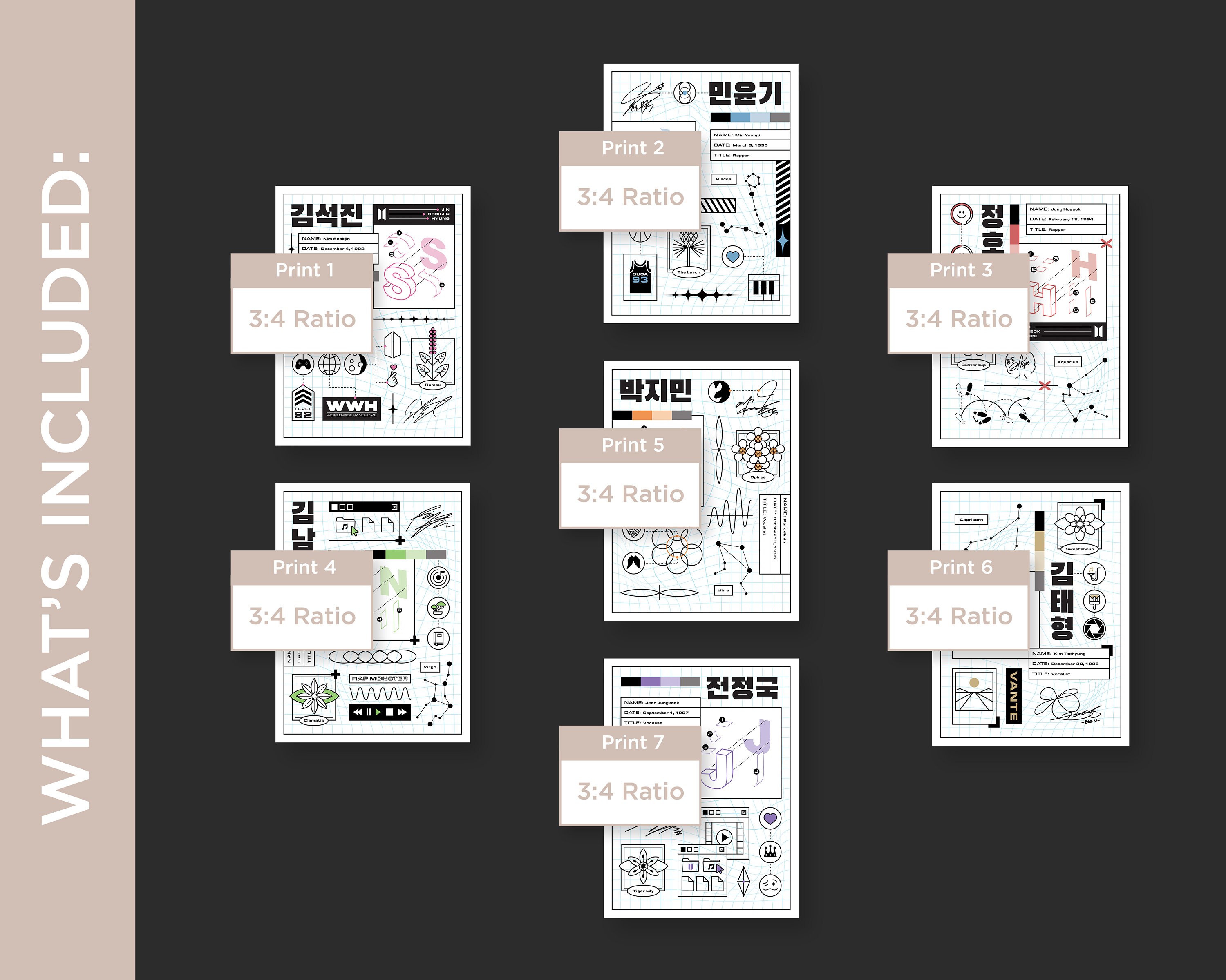 BTS Blueprint Series OT7 Digital Download BTS Printable - Etsy