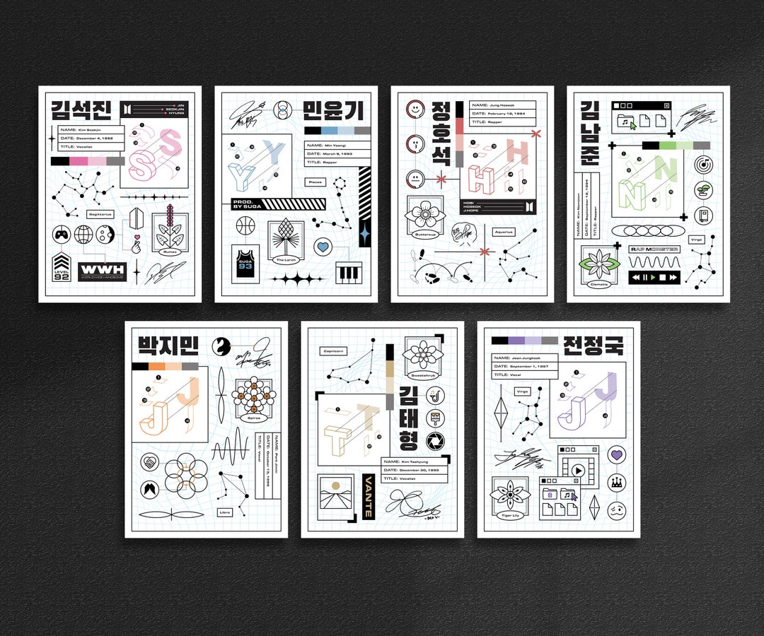 BTS Blueprint Series OT7 Digital Download BTS Printable Poster BTS ...