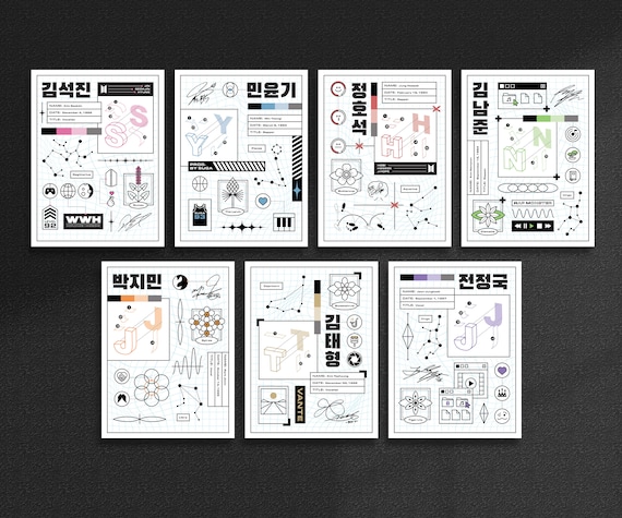 BTS Blueprint Series OT7 Digital Download BTS Printable - Etsy