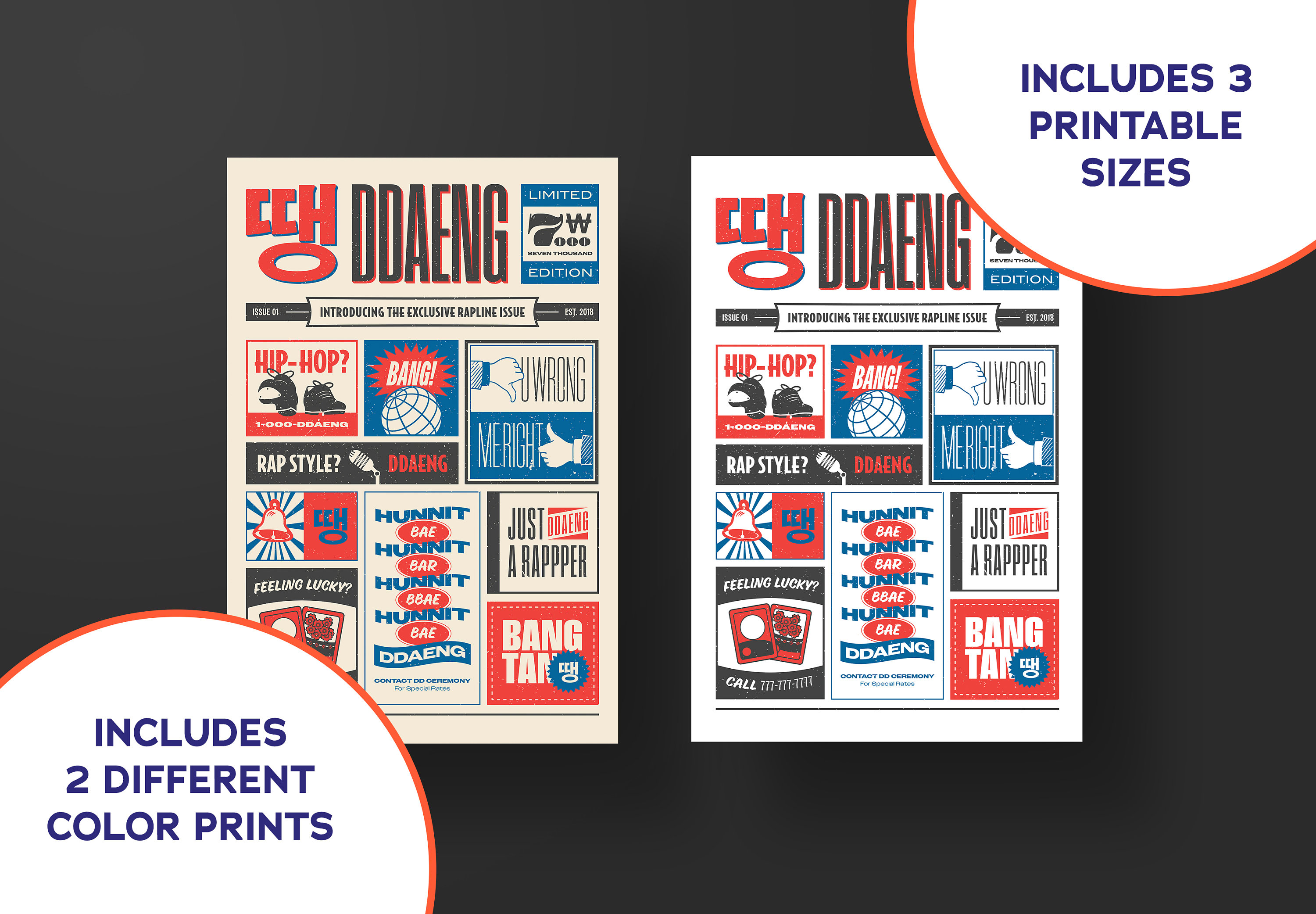 Bangtan Rapline DDAENG Newspaper Poster: Kpop Wall Art (digital ...