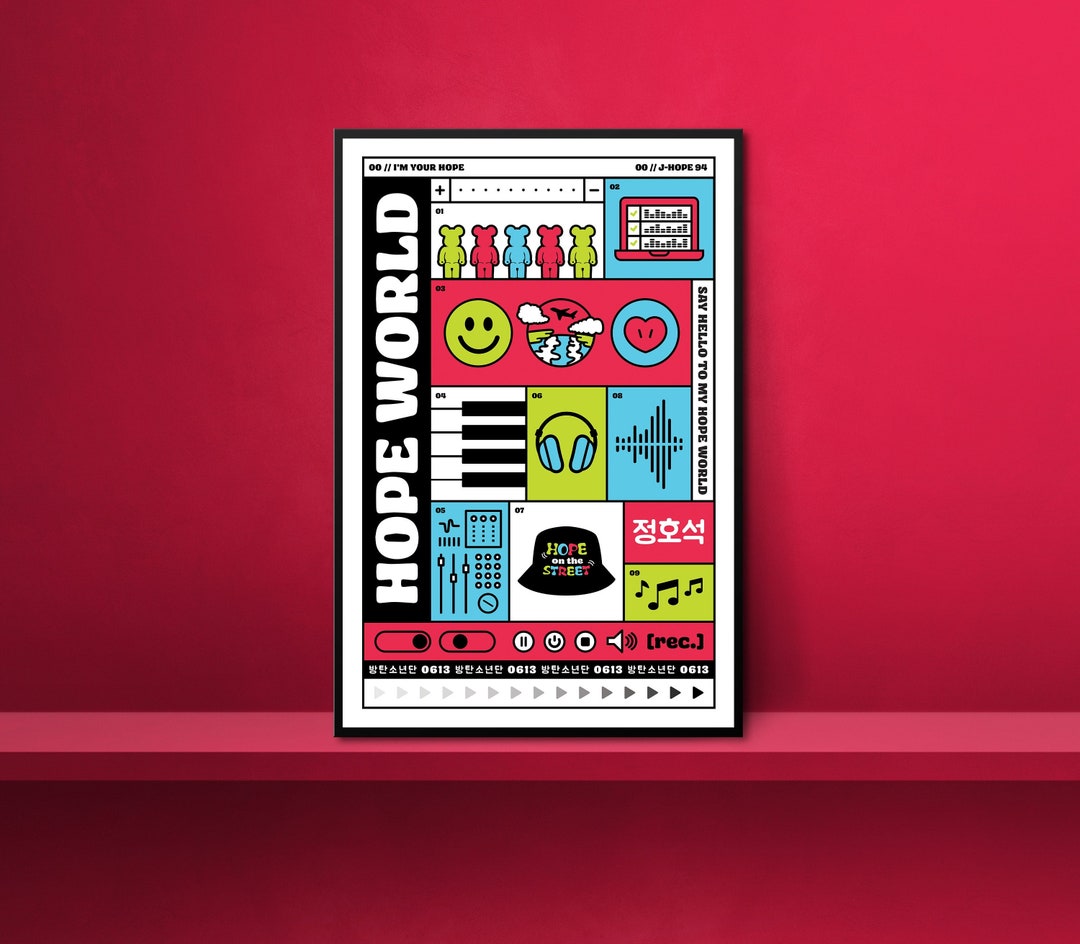 Hope World Studio Jhope Art Print | Digital Download | BTS Poster | BTS ...