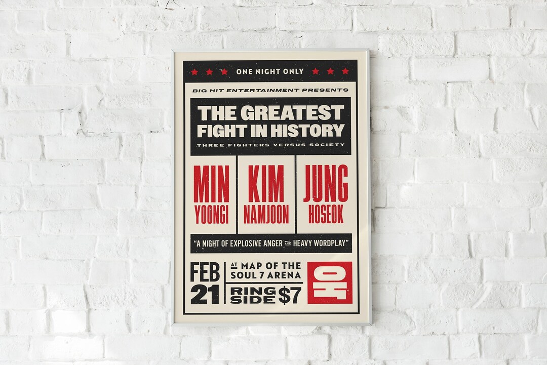Bangtan Rapline UGH Boxing Poster: Kpop Wall Art (digital Download) - Etsy