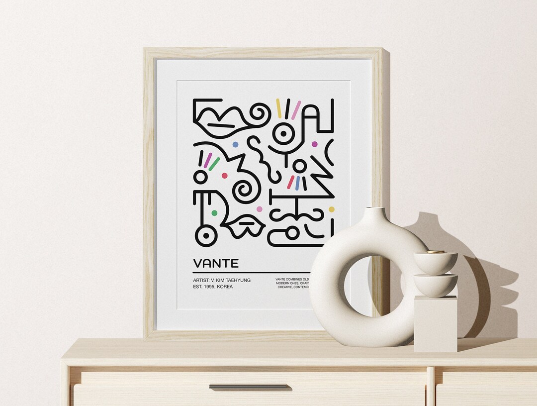 Vante Kim Taehyung Inspired Abstract Art Print (digital Download) - Etsy