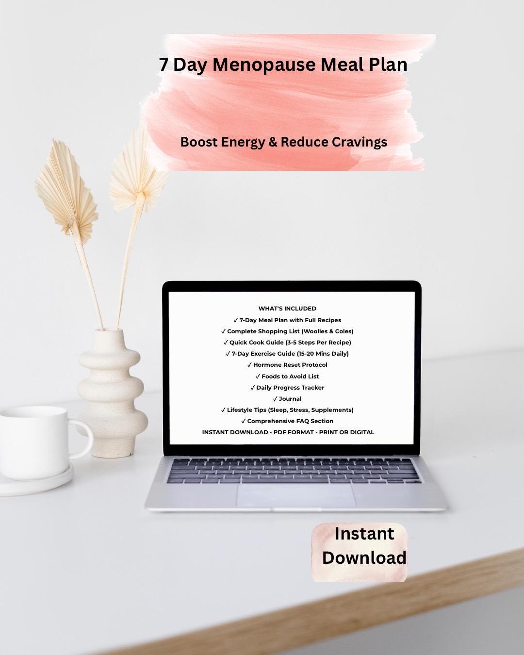 Menopause Meal Plan 7 Day What to Eat for Women Over 40 Boost Energy ...