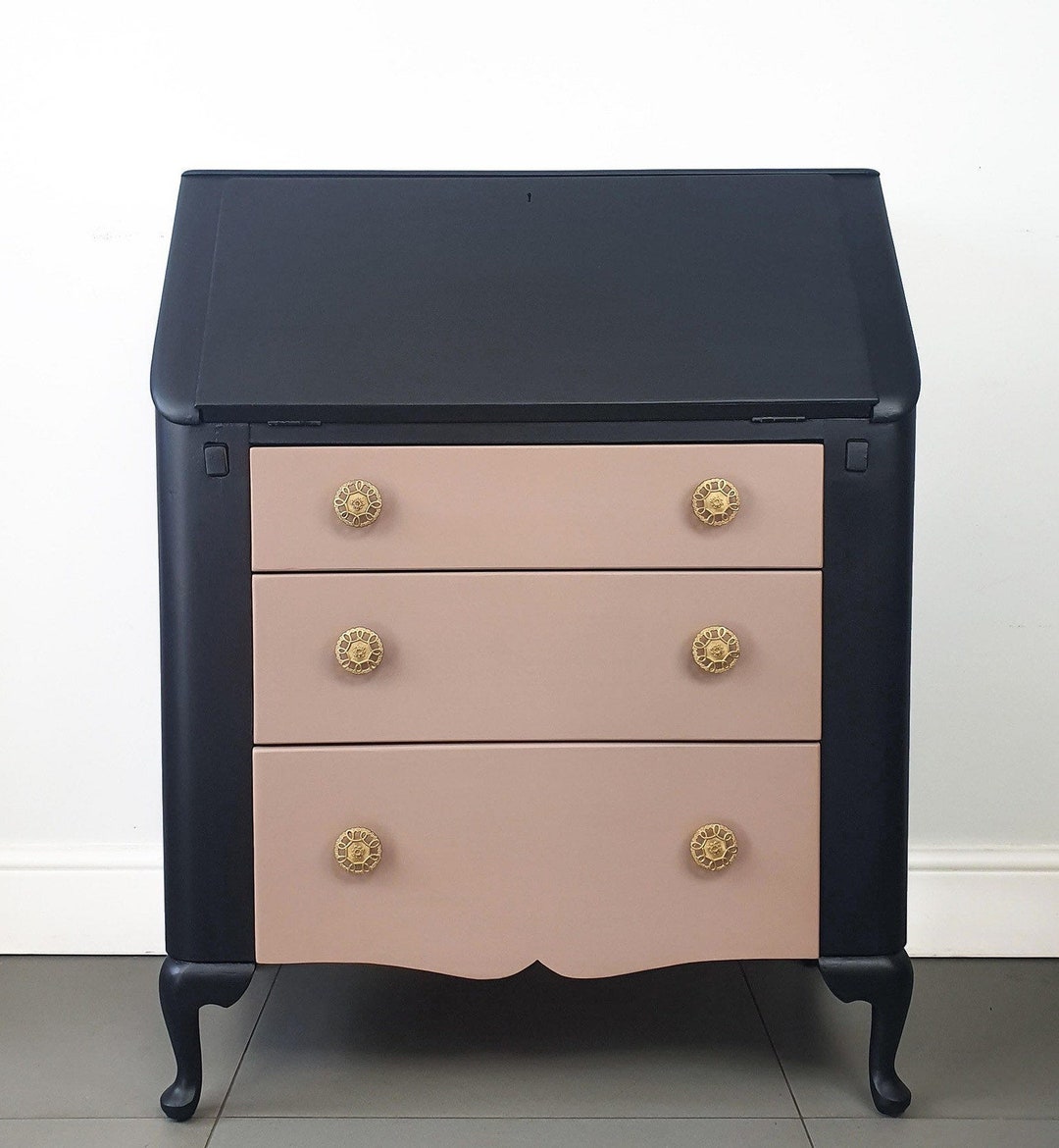 Writing Desk Black Bureau Pink Secretary Cabinet LEBUS Office Furniture ...