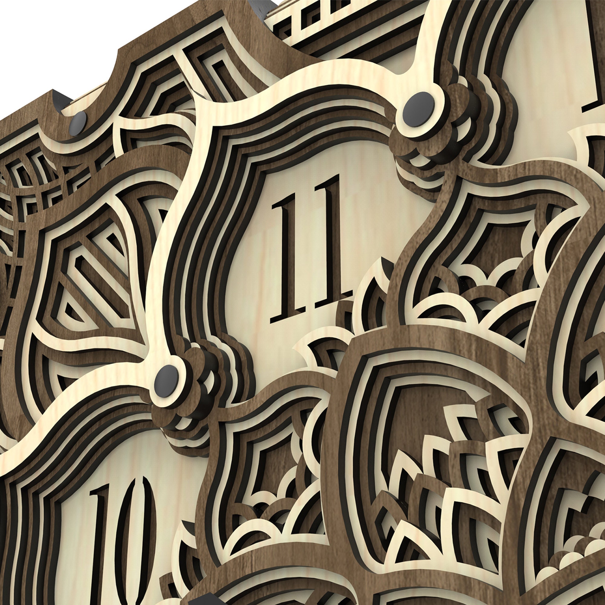 Filigree Mandala Wall Clock, Silent Sweep Wooden Decor, Housewarming ...