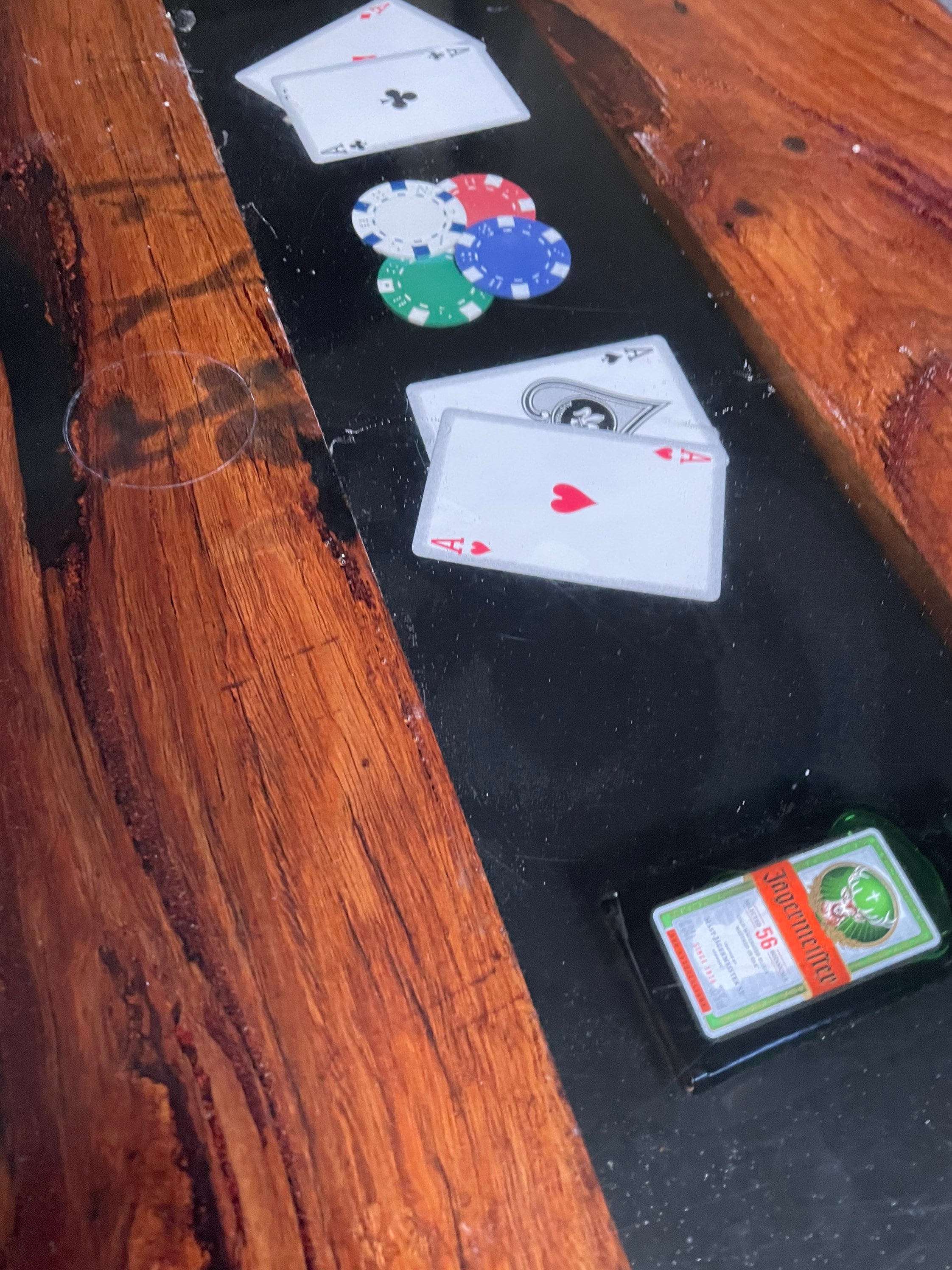 Poker Resin Table, With Jager Bottles, Playing Cards - Etsy