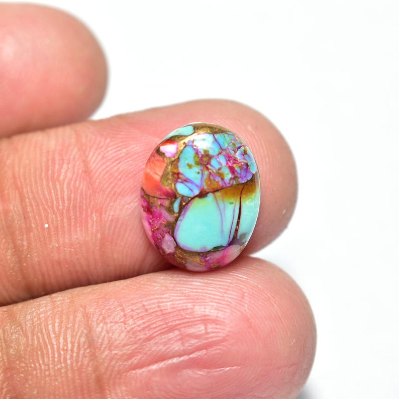 Pink Mohave Turquoise Cabochon... Oval Cabochon...14x11x4 Mm... 4 Cts ...