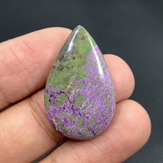 Tasmanian Stichtite With Atlantisite Cabochon... Pear - Etsy