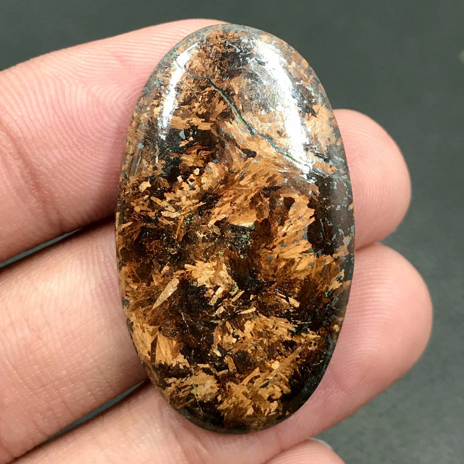 Kids' Crafts Golden Obsidian Cabochon...Oval Cabochon...39x20x5mm ...