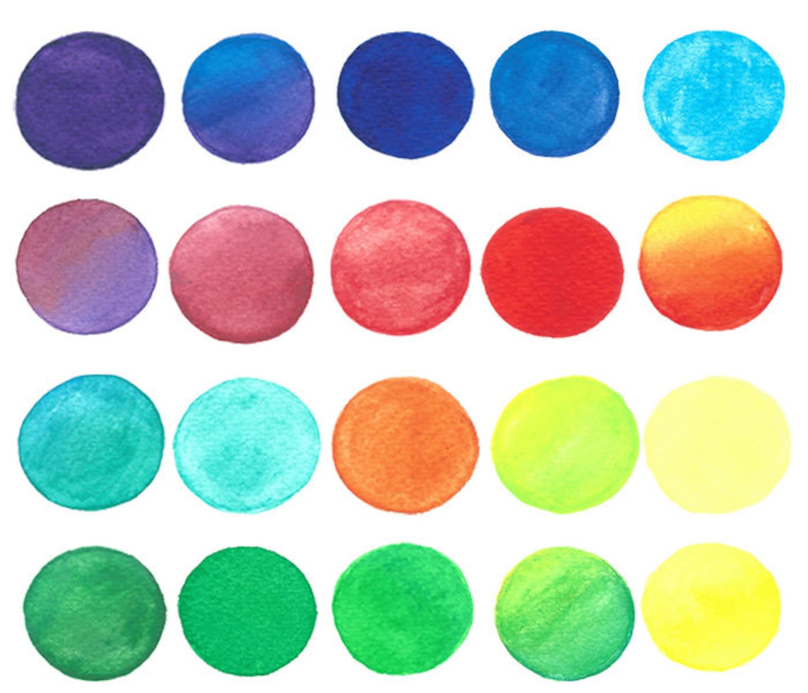 Circles Clipart Watercolor Clipart Rainbow Dots Clipart - Etsy