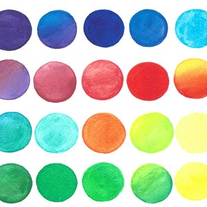 Circles Clipart Watercolor Clipart Rainbow Dots Clipart - Etsy