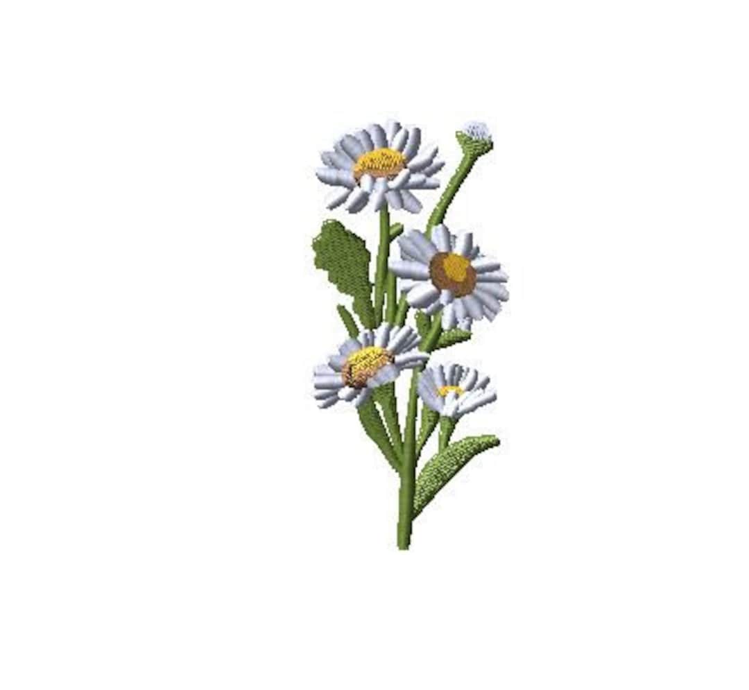 Daisy Bouquet Machine Embroidery Design, Flower and Plant Embroidery ...