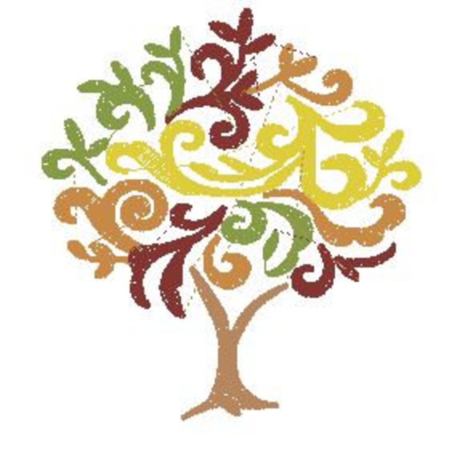 Pattern Tree Fall Autumn Machine Embroidery Design | Etsy