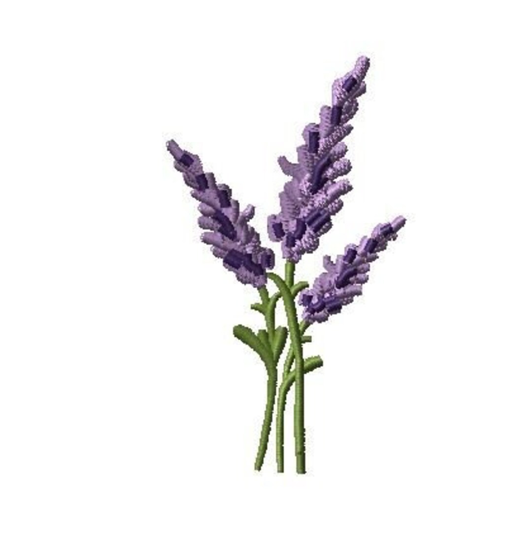 Lavender Bouquet Machine Embroidery Design, Detailed Lavender ...