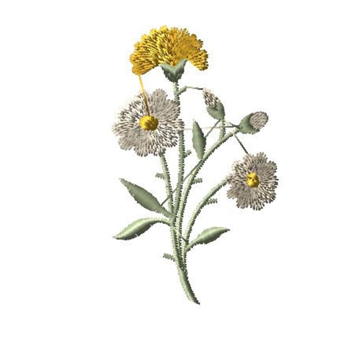 Detailed Flower Machine Embroidery Design (digital Download) - Etsy