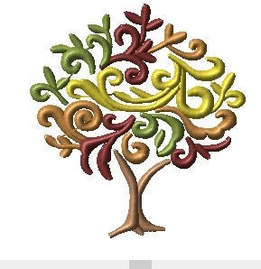 Pattern Tree Fall Autumn Machine Embroidery Design - Etsy