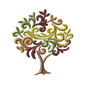 Pattern Tree Fall Autumn Machine Embroidery Design - Etsy