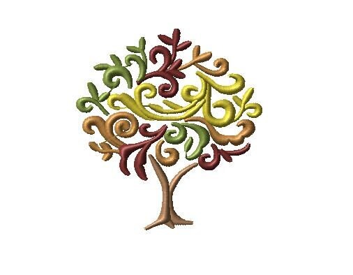 Pattern Tree Fall Autumn Machine Embroidery Design - Etsy