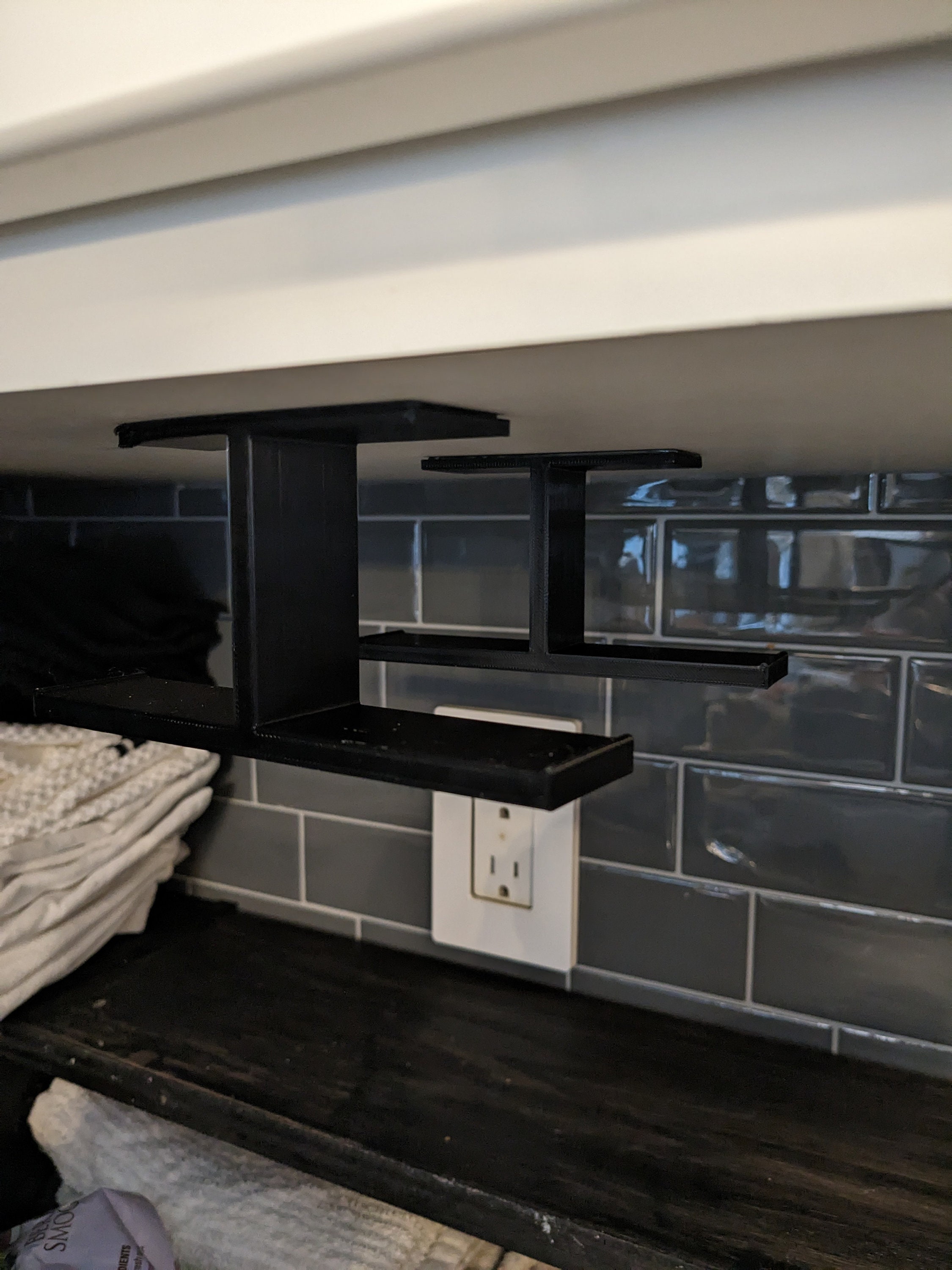 Aluminum and Saran STORAGE Racks for KITCHEN – White and Black Under ...
