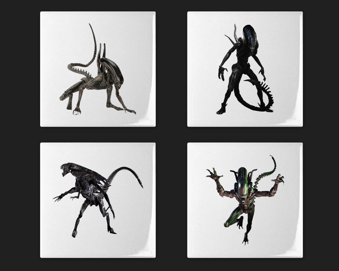 Xenomorph Alien Coasters Set of Four Ceramic Tile or Neoprene Free ...