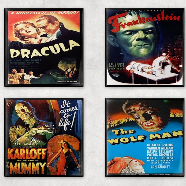 Horror Movie Coaster Set - Etsy