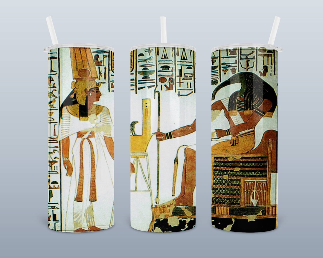 Thoth and Nefertari Tumbler 20 Oz Skinny With Lid, Straw, and Cleaning ...