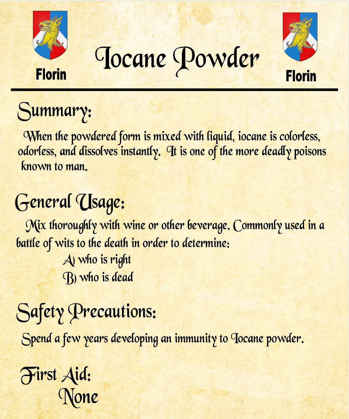 Iocane Powder the Princess Bride Collectible Movie Prop - Etsy Australia