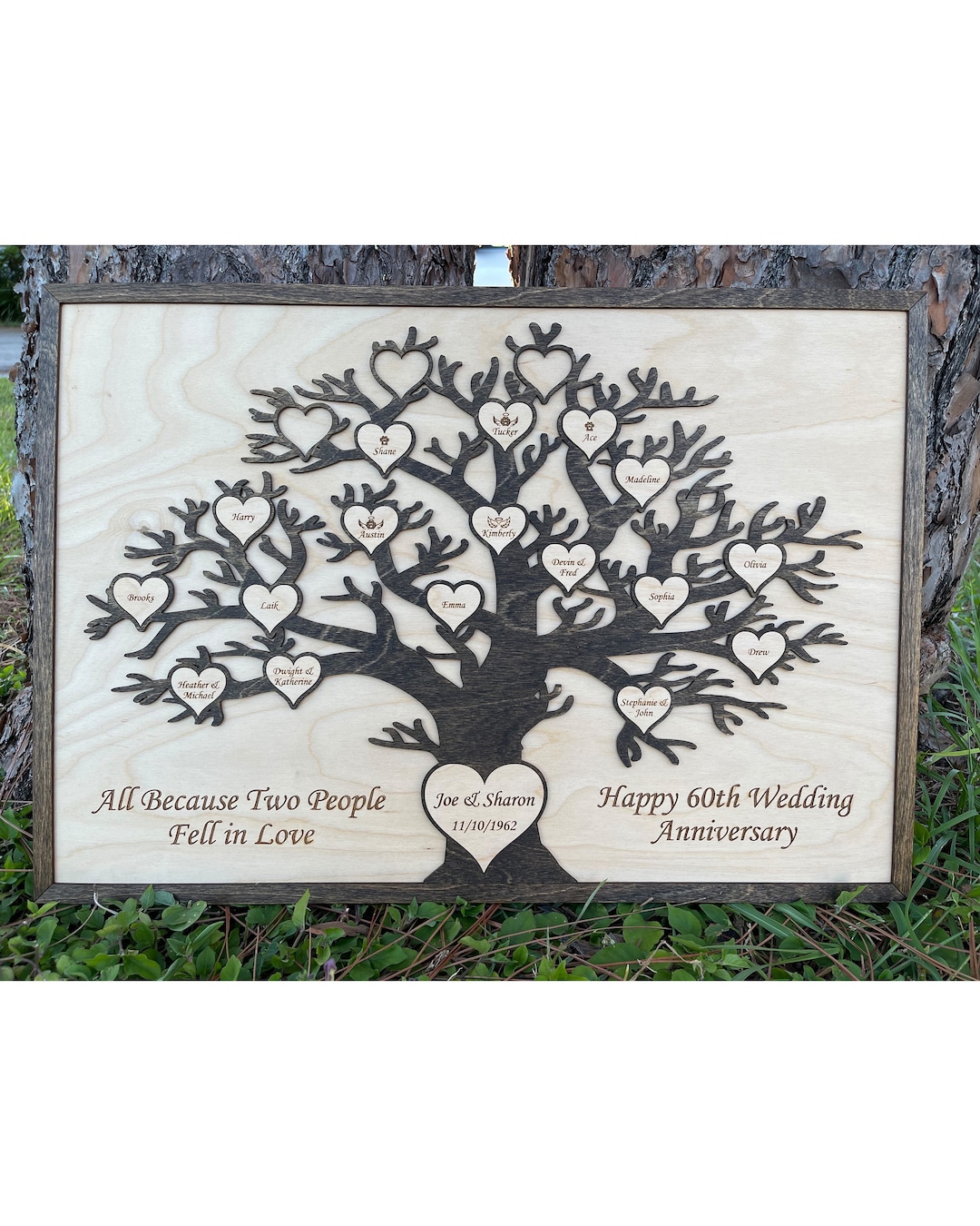 Family Tree Gift Sign Personalized Wedding Gift for Parents Anniversary ...