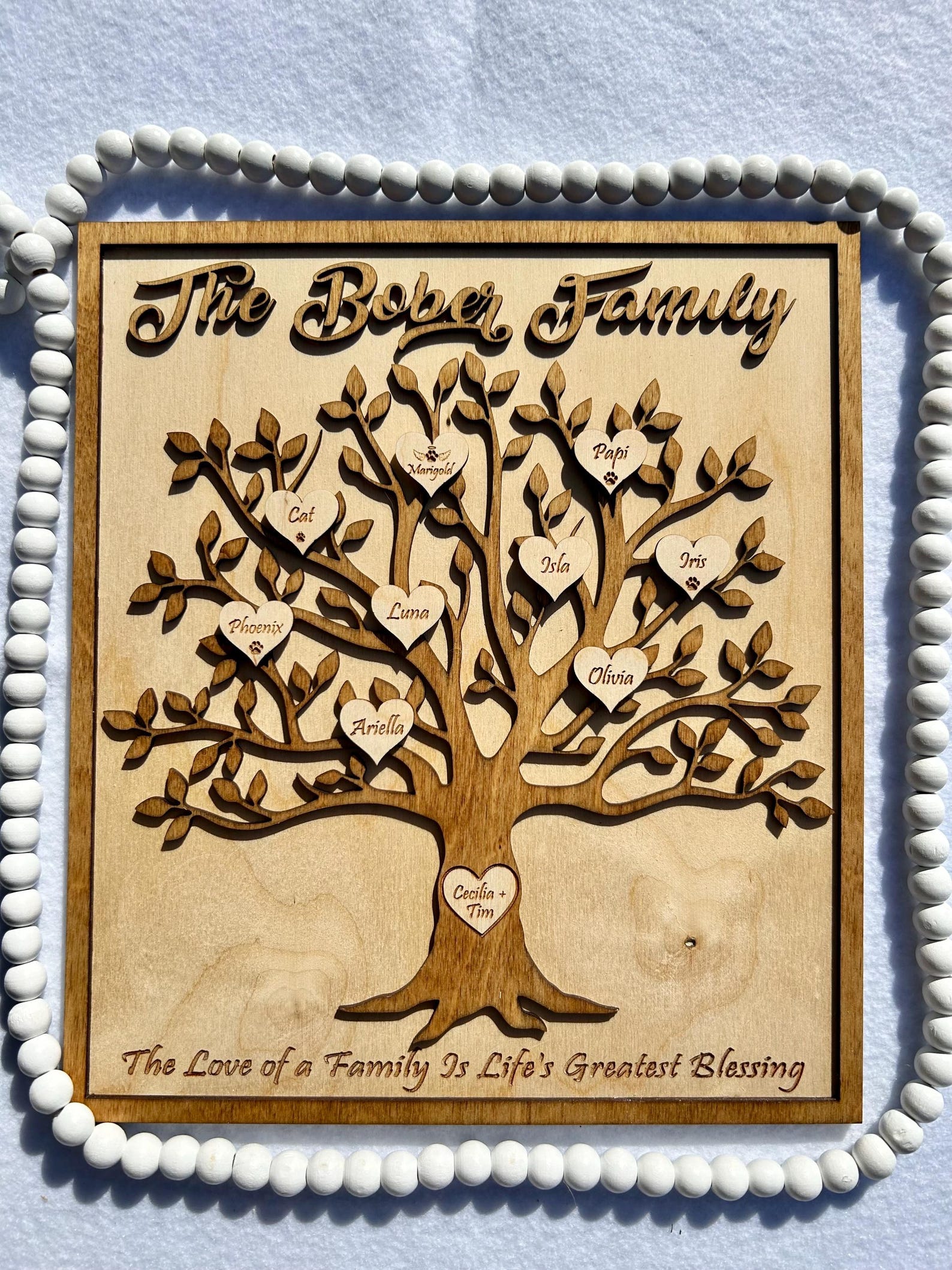 Personalized Family Tree Art: Custom Engraved Name Sign - Etsy