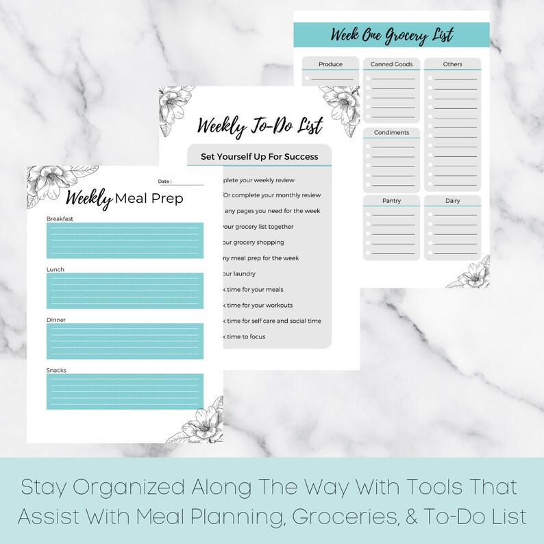 Printable Goal Setting, Wellness Planner, and Habit Tracker Bundle ...
