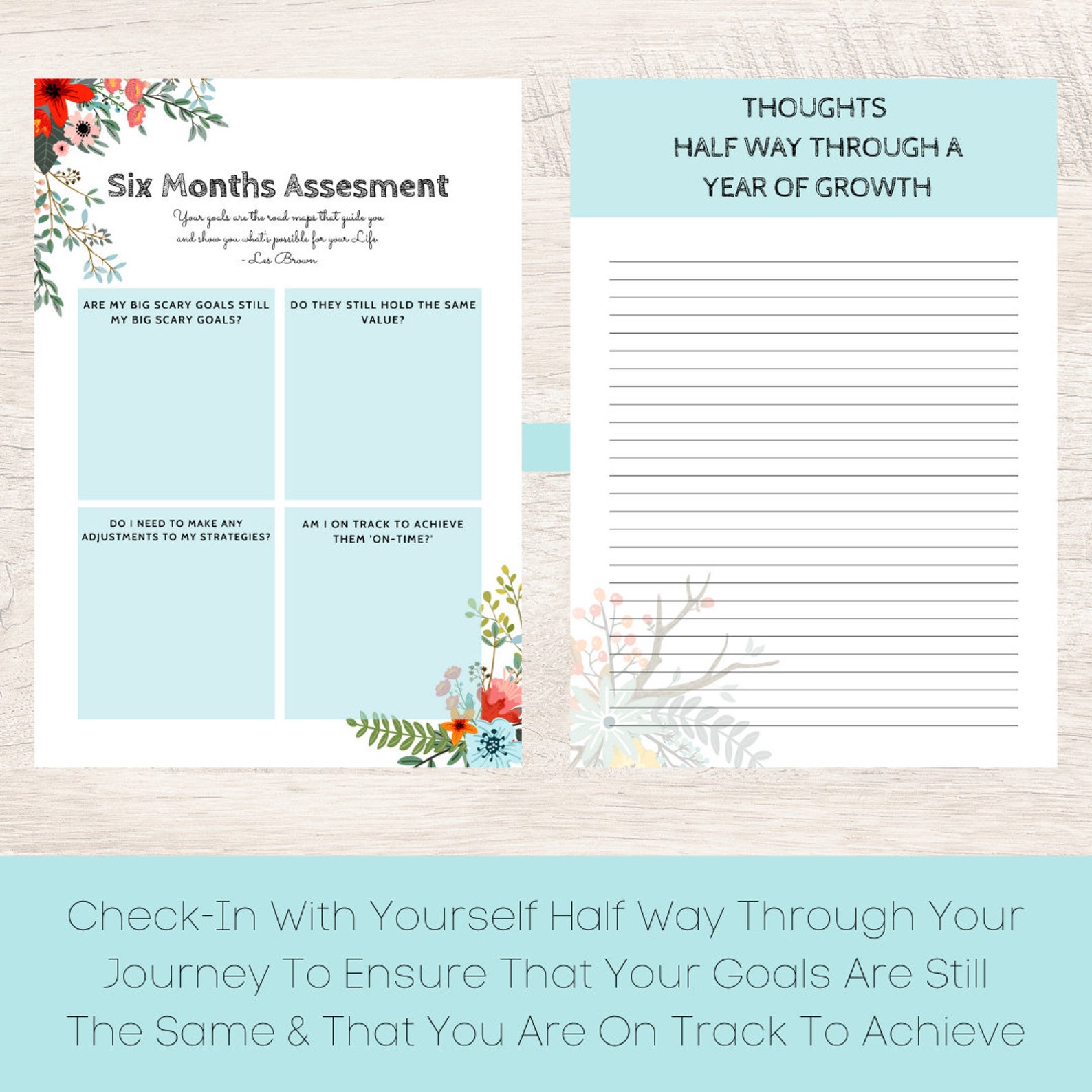 Printable Floral Holistic Planner, Goal Setting, and Habit Tracker ...