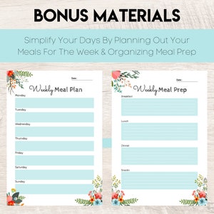 Printable Floral Holistic Planner, Goal Setting, and Habit Tracker ...